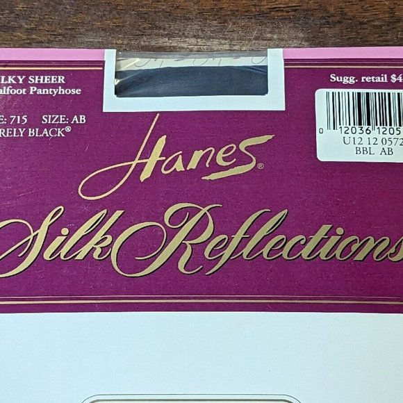 Hanes Accessories Vintage Hanes Silk Reflections Silky Sheer Pantyhose Ab Barely Black